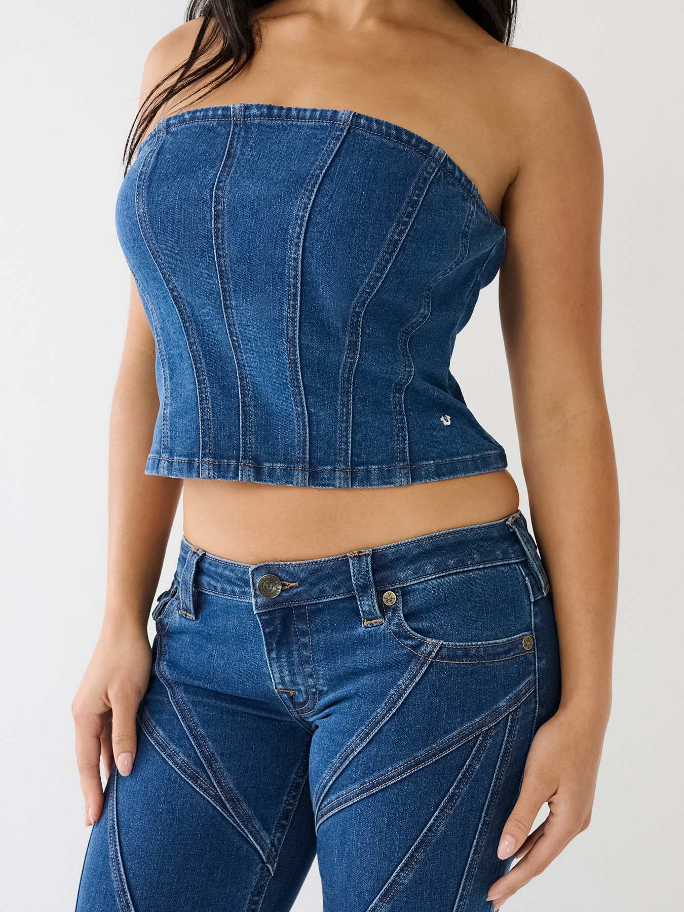 SEAMING DENIM BUSTIER | True Religion