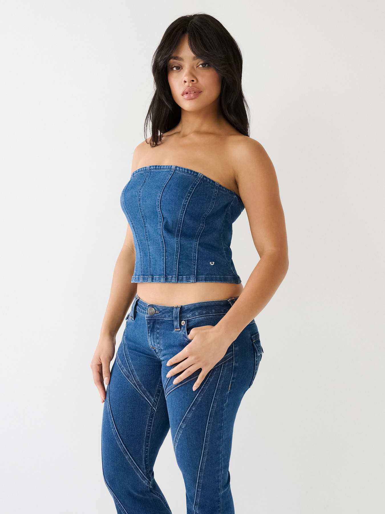 SEAMING DENIM BUSTIER | True Religion