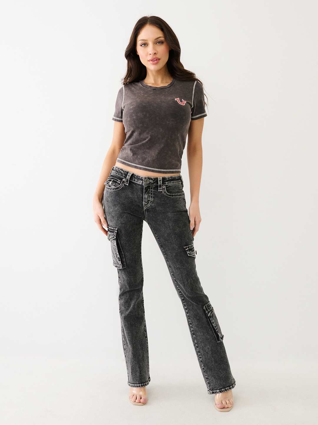 CONTRAST STITCH ACID WASH TEE