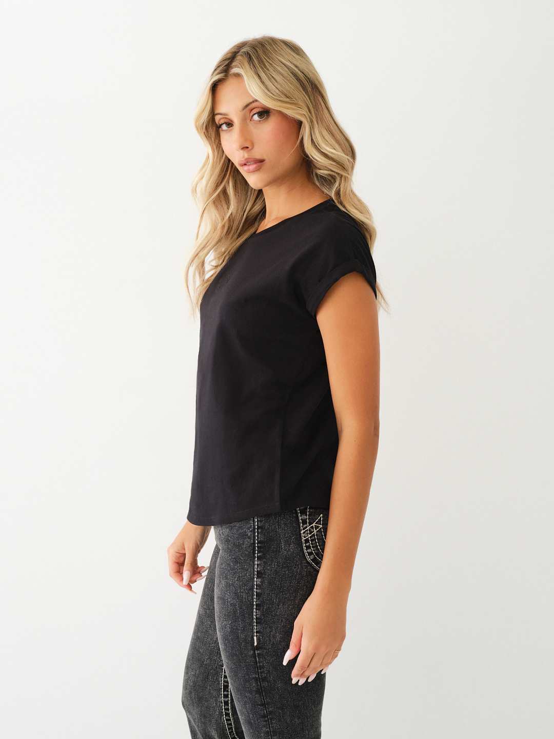 EMBROIDERED LOGO CUFF SLEEVE TEE | True Religion