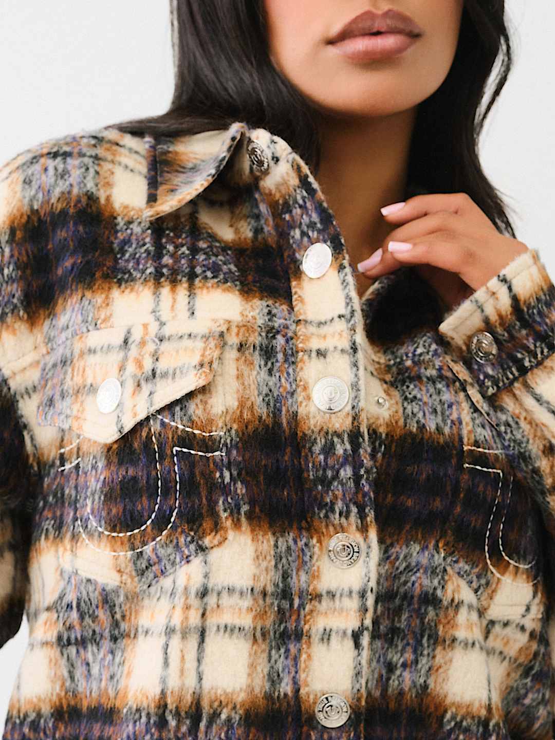 EMBROIDERED LOGO FLANNEL SHACKET | True Religion