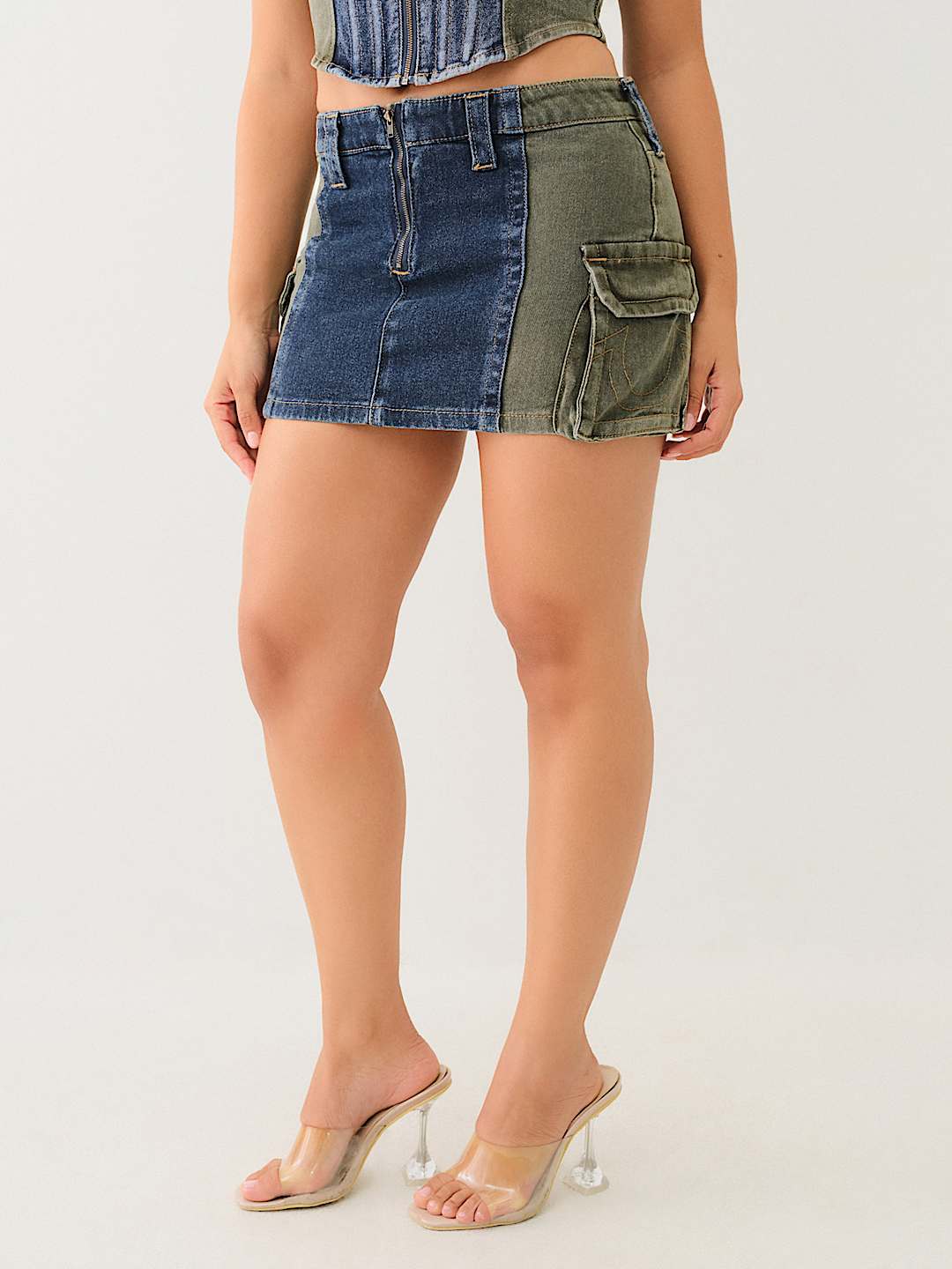 COLORBLOCK DENIM MINI SKIRT | True Religion