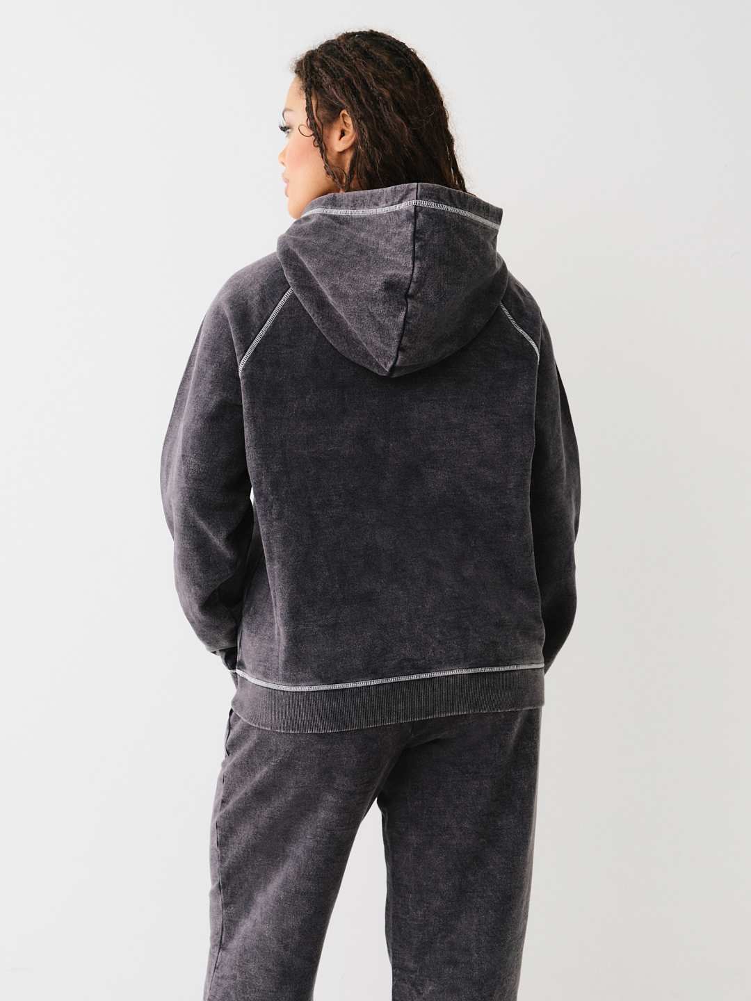 LOGO ACID WASH BOYFRIEND HOODIE | True Religion