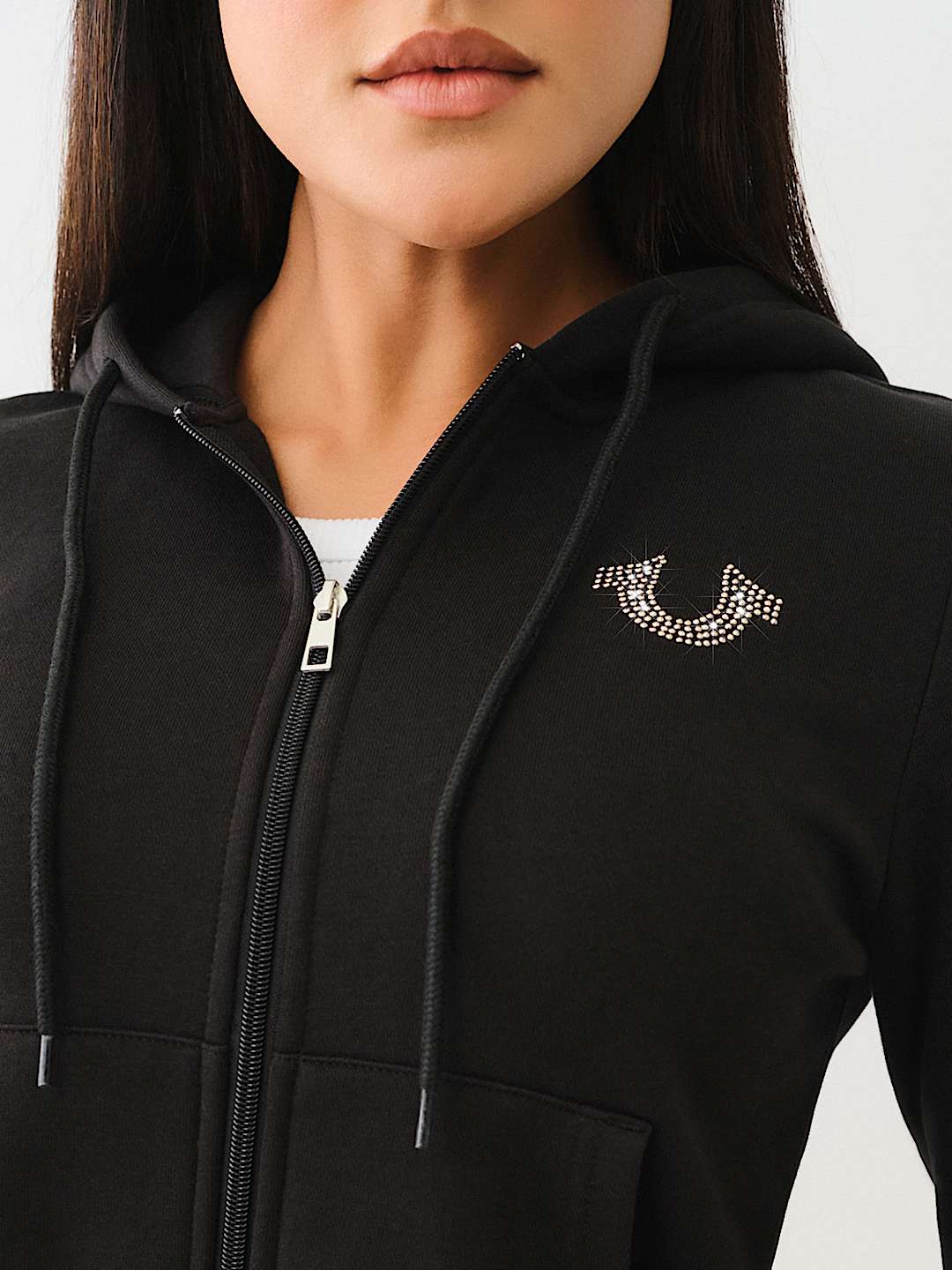 CRYSTAL TRUE ZIP HOODIE - Black | True Religion