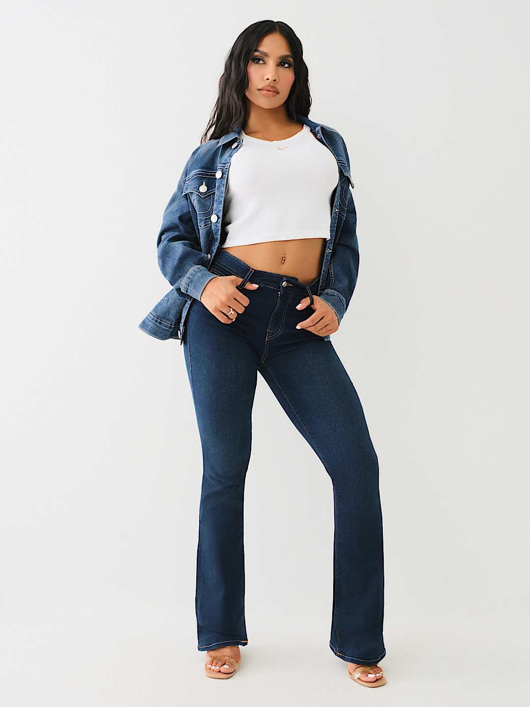 BECCA SINGLE NEEDLE BOOTCUT JEAN - Dark Wash Muddy Waters | True Religion