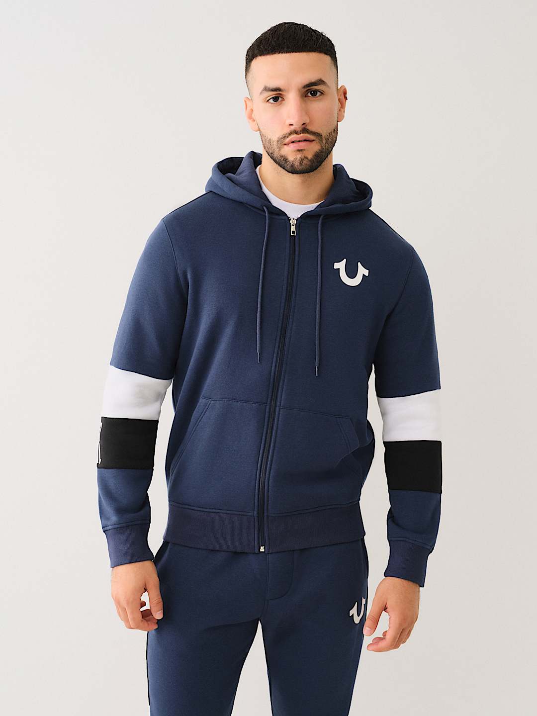COLORBLOCK ZIP HOODIE - Navy/Sapphire | True Religion