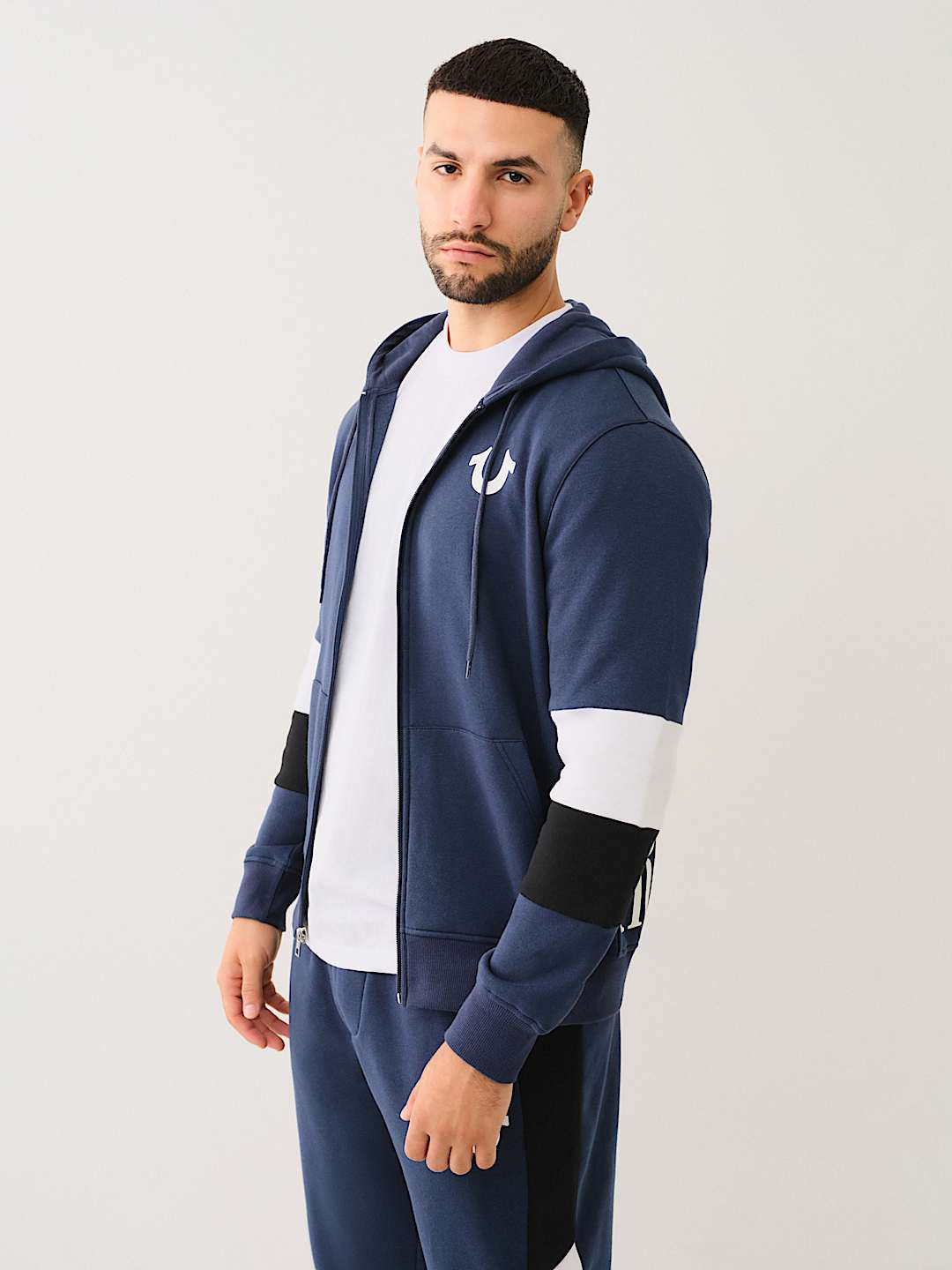 COLORBLOCK ZIP HOODIE - Navy/Sapphire | True Religion