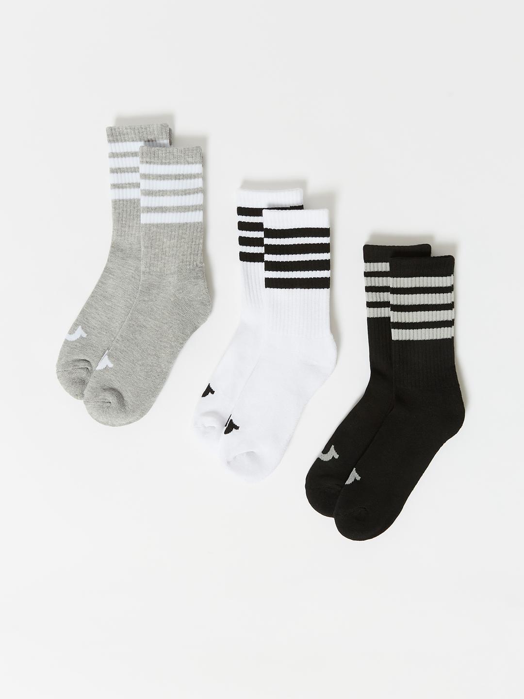 STRIPED CREW SOCK SET - 6 PACK